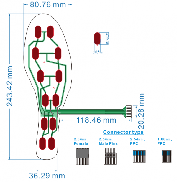 Flexible Gait Analysis Piezoresistive insole force sensitive resistor ...